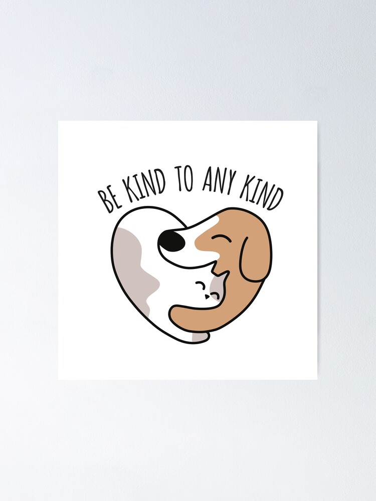 "cute dog and cat cuddling stickers, kindness matters, kawaii cute cat ...