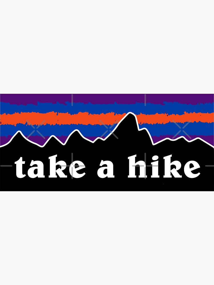 "Take a Hike - Hiking Mountain Sunset Retro Vintage" Sticker for Sale ...