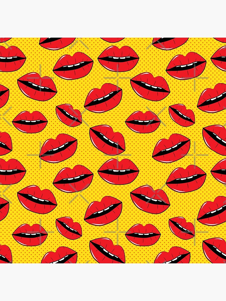 "yellow red lips kiss" Poster for Sale by Modcustm | Redbubble