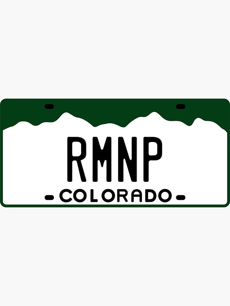 "Colorado License Plate - RMNP Edition" Sticker for Sale by GASSYCAKES ...
