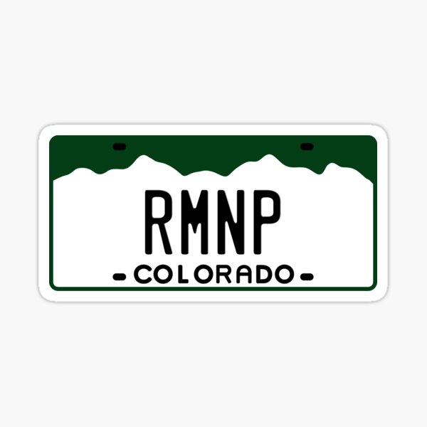 "Colorado License Plate - RMNP Edition" Sticker for Sale by GASSYCAKES ...