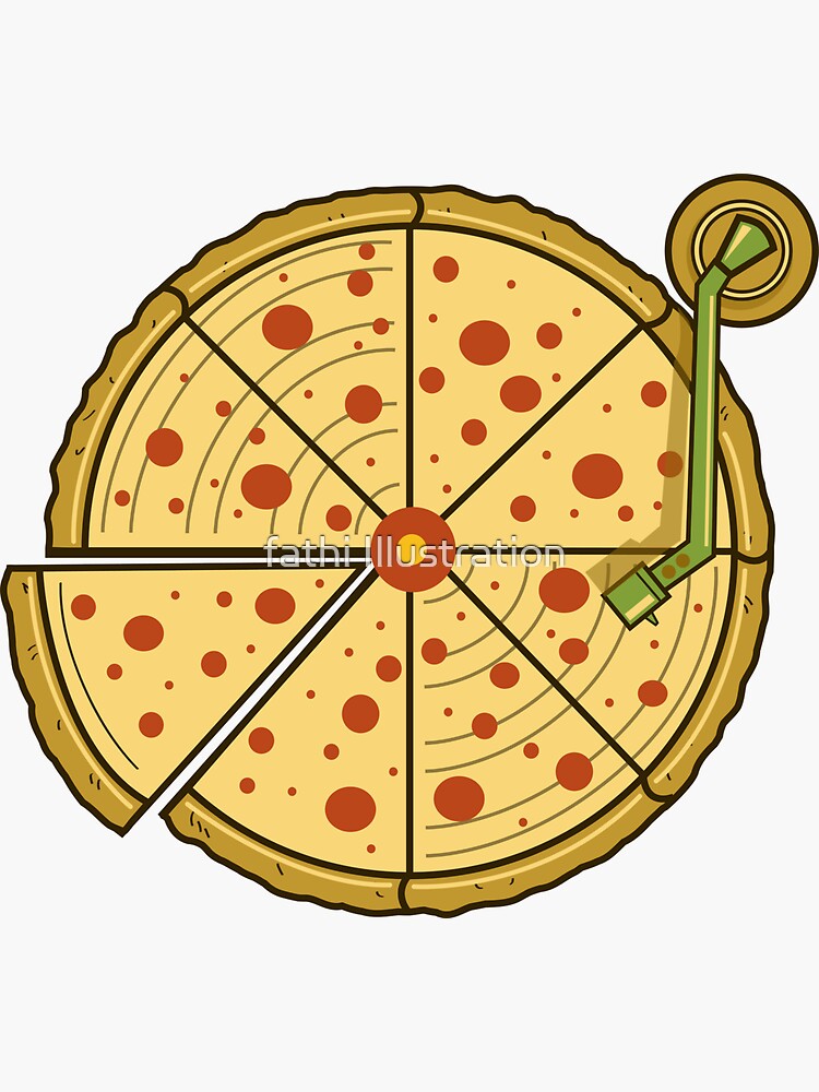 "Pizza Vinyl" Sticker for Sale by myoubi | Redbubble