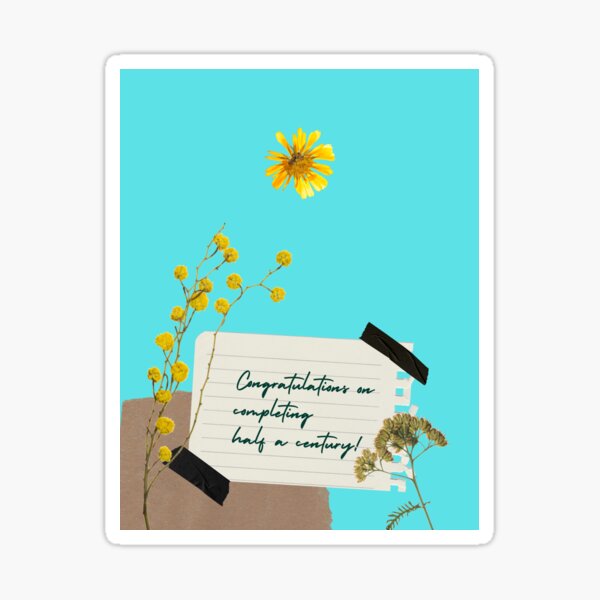 "Congratulations on completing half century" Sticker by Alibaba4u ...