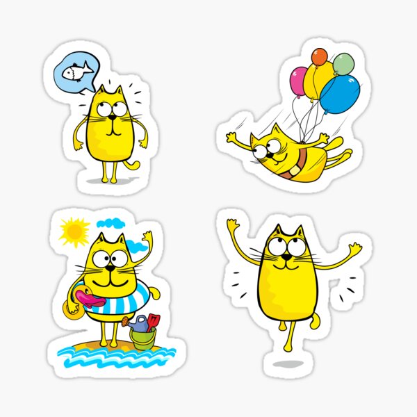 "Be positive kitty ." Sticker by Honeyadav012 | Redbubble