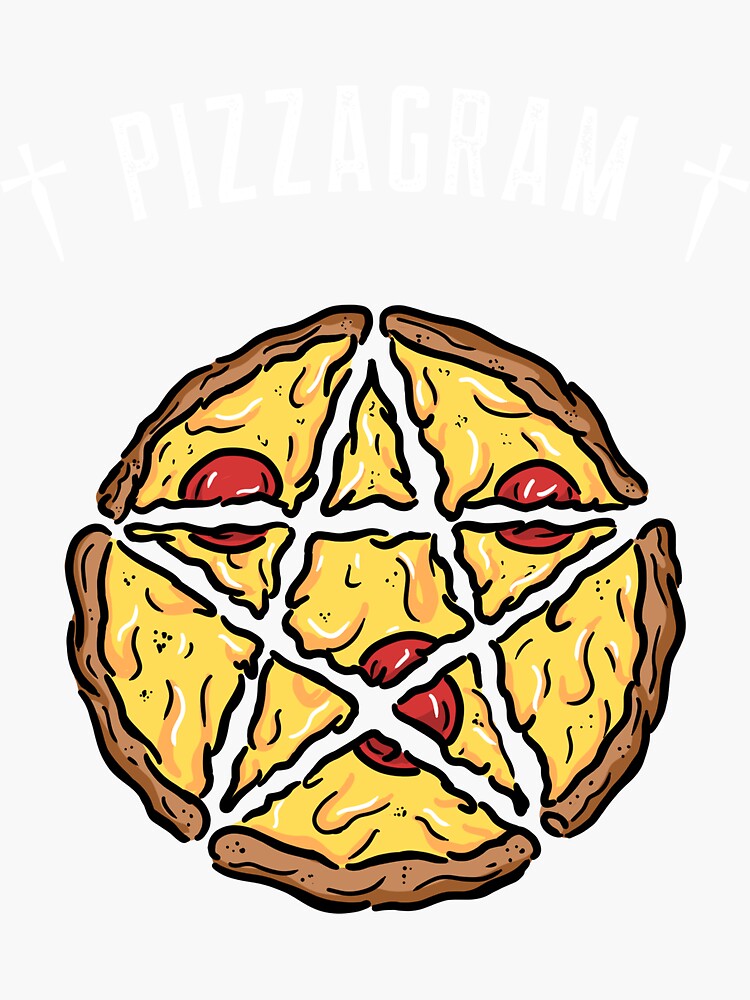 "Pizzagram, pizza + pentagram" Sticker for Sale by MindBlownWill ...