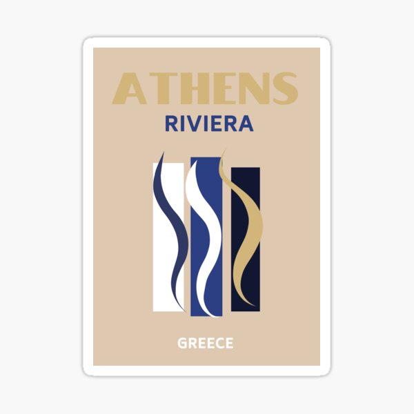 "Athens Riviera Poster" Sticker by Artone369 | Redbubble