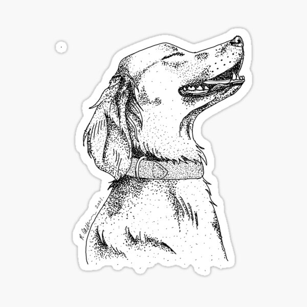 "Dog Dot and Line Art " Sticker by NCallanan | Redbubble
