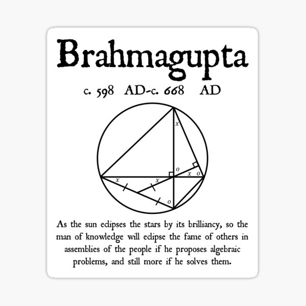 "Brahmagupta Quote Algebra Vintage Math Design on White Background ...