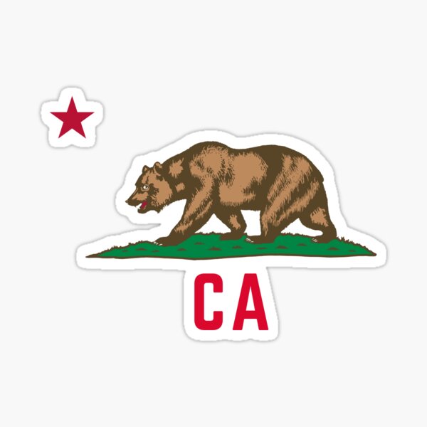 "CA Bear Flag " Sticker for Sale by FOSLIGHT | Redbubble