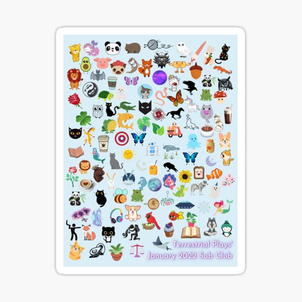 "January 2022 Sub Club" Sticker for Sale by terrestrialttv | Redbubble