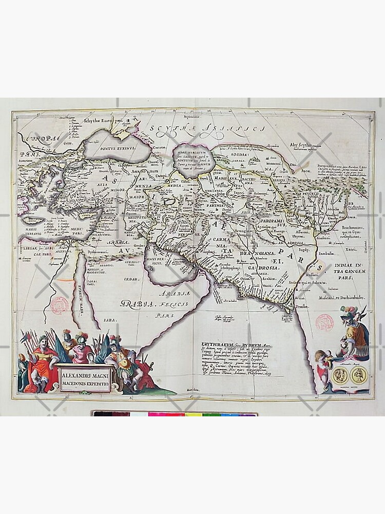 "Joan Blaeu - Map of the travels of Alexander the Great (356-323 BC ...