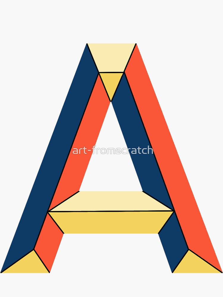"Geometric Letter A (Red)" Sticker by art-fromscratch | Redbubble