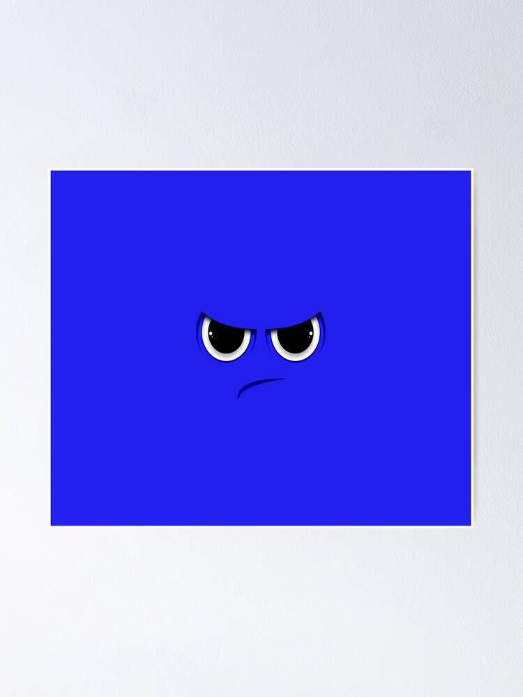 "Blue Mad Face" Poster for Sale by Firetree | Redbubble