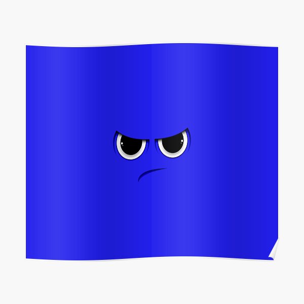 "Blue Mad Face" Poster for Sale by Firetree | Redbubble
