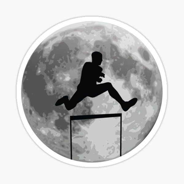 "Great Hurdler With Moon Design Hurdles , Hurdling" Sticker by fittzone ...