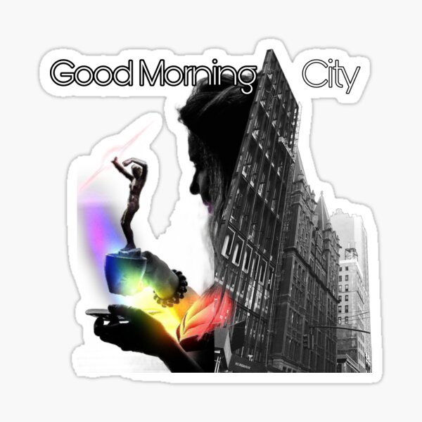 "good morning city" Sticker by SerafinDesign | Redbubble