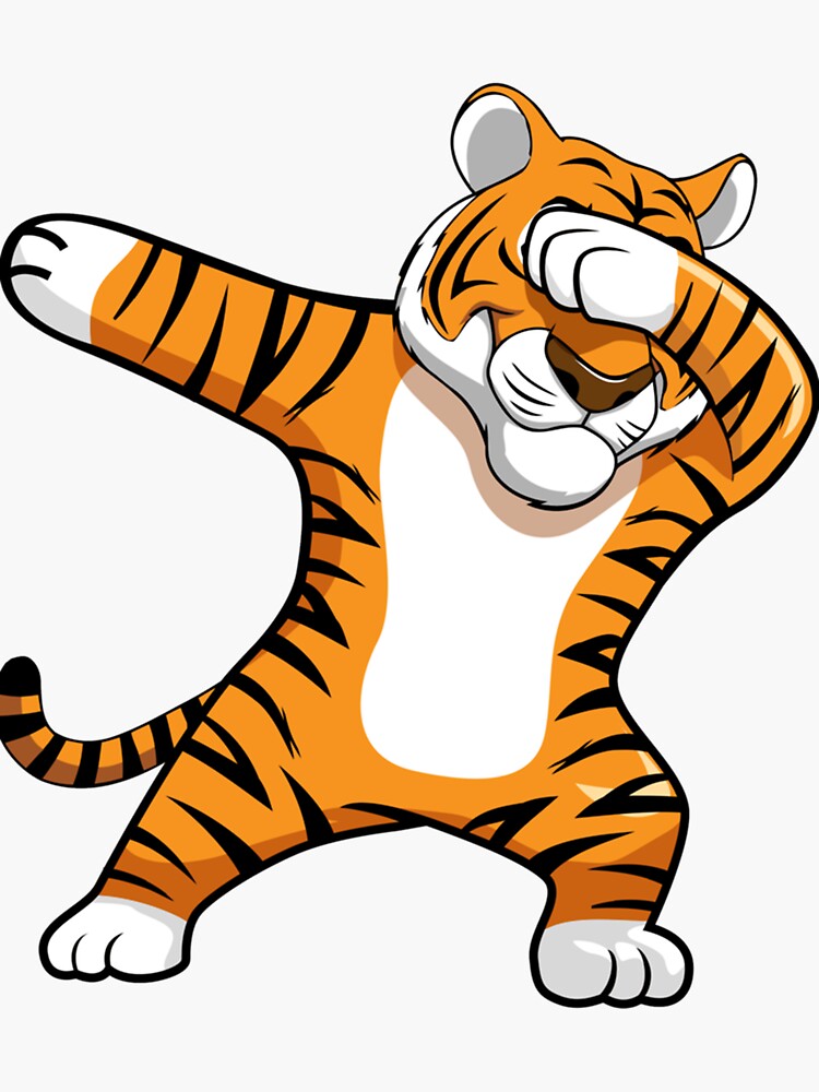 "Dabbing Tiger Football Mascot " Sticker for Sale by minipopfrl | Redbubble