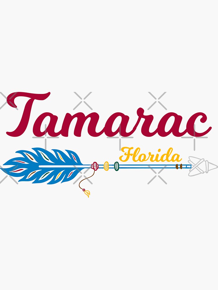 "Tamarac Florida Featuring Arrow with Feather" Sticker for Sale by ...