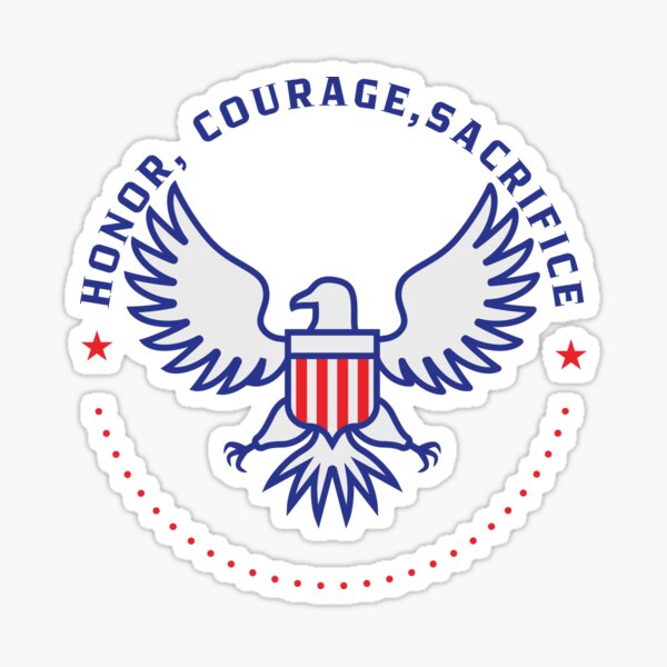 "Honor, Courage, Sacrifice" Sticker by FOSLIGHT | Redbubble