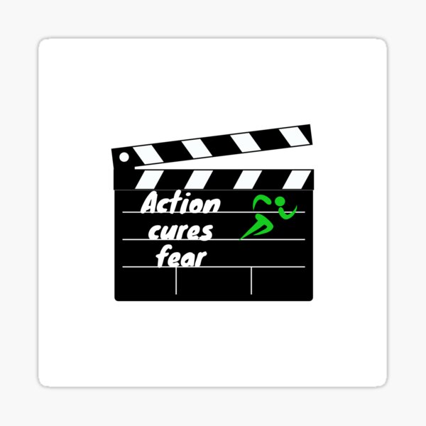 "Action cures fear - Action quotes motivational" Sticker by ...