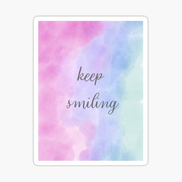 "Keep Smiling" Sticker for Sale by beetleandbooks | Redbubble