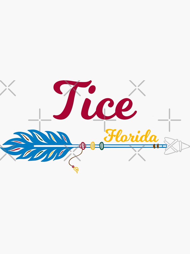 "Tice Florida Featuring Arrow with Feather" Sticker for Sale by ...