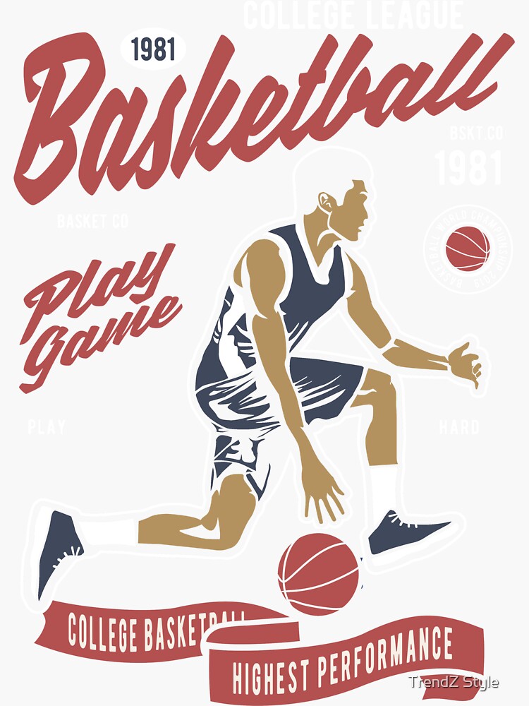 "Basketball Collage League" Sticker for Sale by ricksimpson | Redbubble