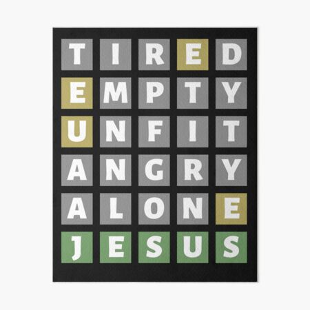 "Wordle Jesus is the Answer Game Puzzle faith wordle" Art Board Print ...