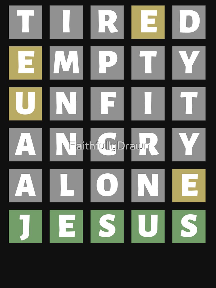 "Wordle Jesus is the Answer Game Puzzle faith wordle" T-shirt by ...