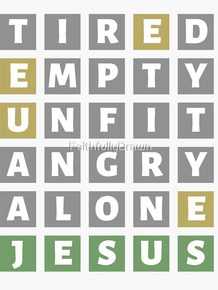 "Wordle Jesus is the Answer Game Puzzle faith wordle" Sticker for Sale ...