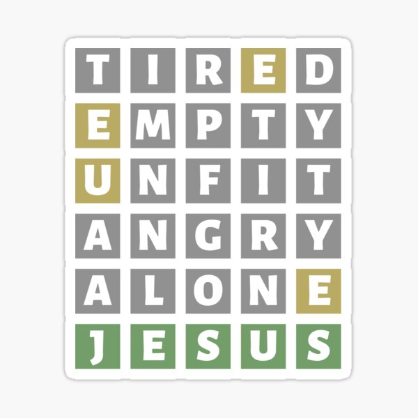 "Wordle Jesus is the Answer Game Puzzle faith wordle" Sticker for Sale ...