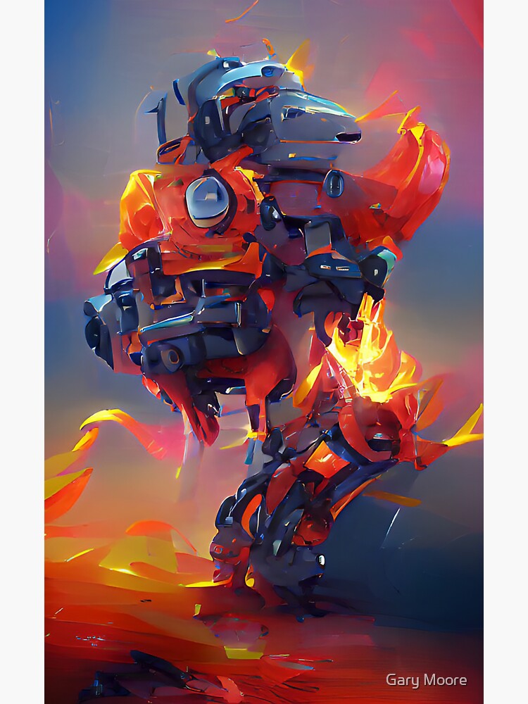 "Fire Mech 003" Sticker by TeesMi | Redbubble