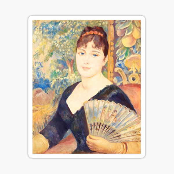 "Woman with Fan" Sticker by rimmatv | Redbubble