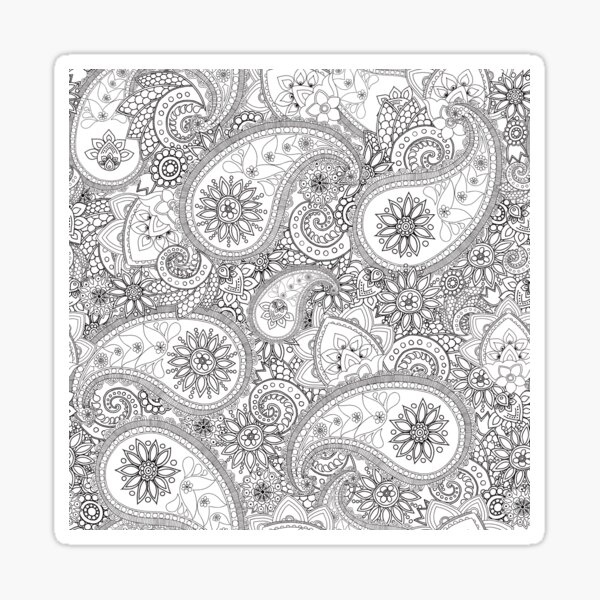 "Black Paisley" Sticker for Sale by bunyipdesigns | Redbubble
