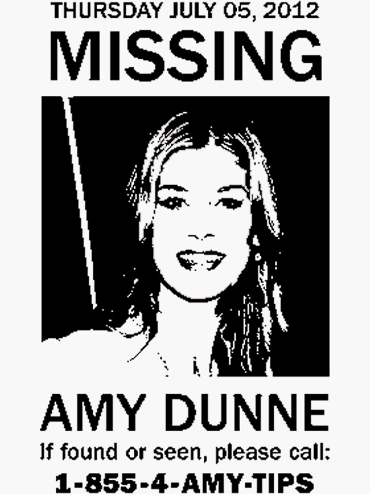 "Amy Dunne Missing - Gone Girl " Sticker for Sale by Mavis-UK | Redbubble