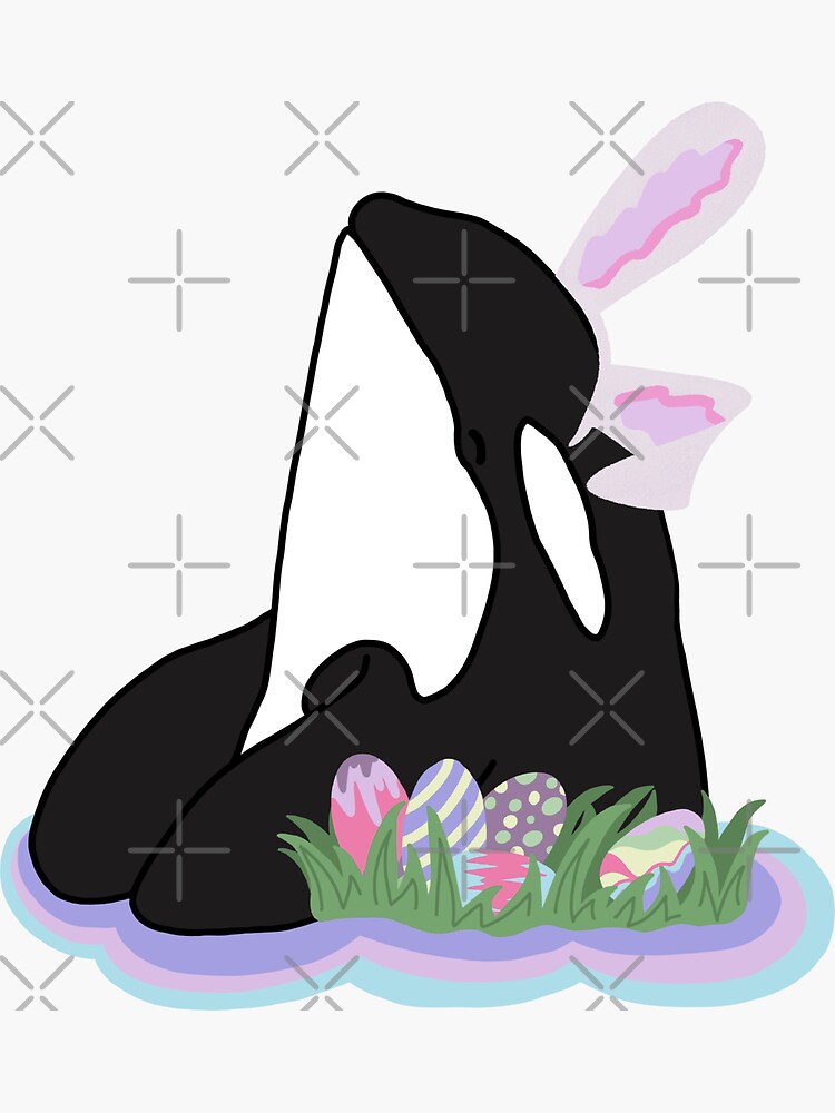 "Orca Killer Whale Easter " Sticker for Sale by KantstandyaC | Redbubble
