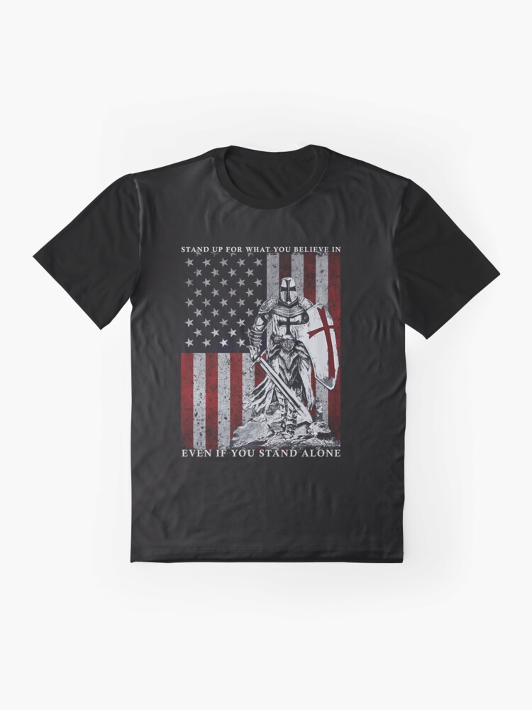 Crusader Knight Templar American Flag Patriotic Usa T Shirt For