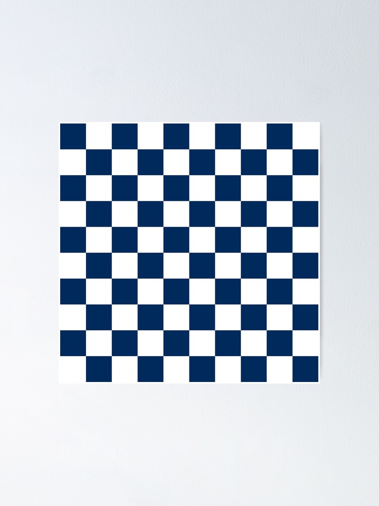 "Navy Blue Checkerboard Pattern Palm Beach Preppy" Poster for Sale by ...