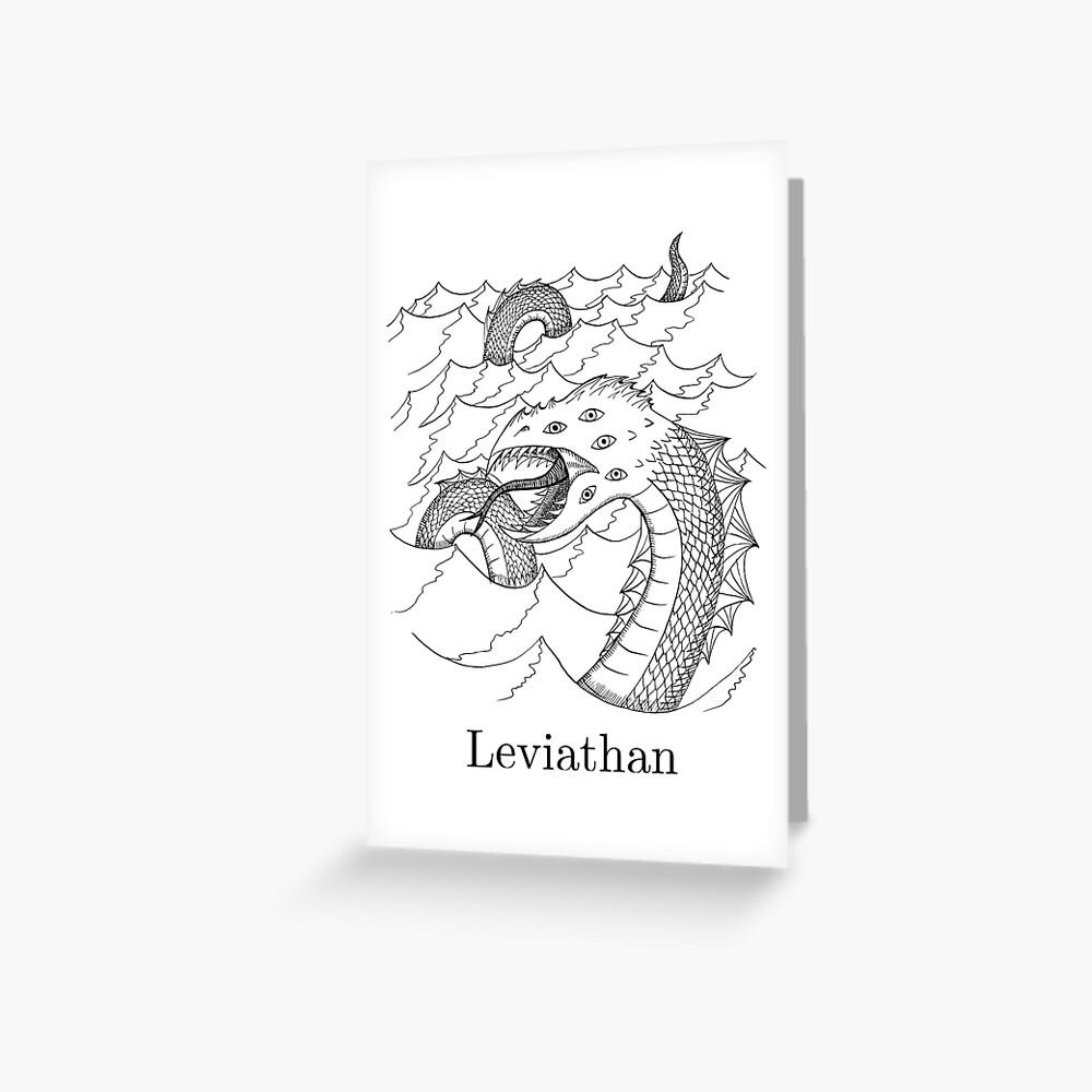 "Leviathan ink drawing" Greeting Card by indiVisibl | Redbubble