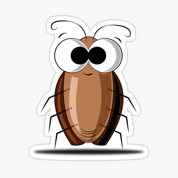 "Funny Cute Cockroach Cartoon T-shirt" Sticker for Sale by ...