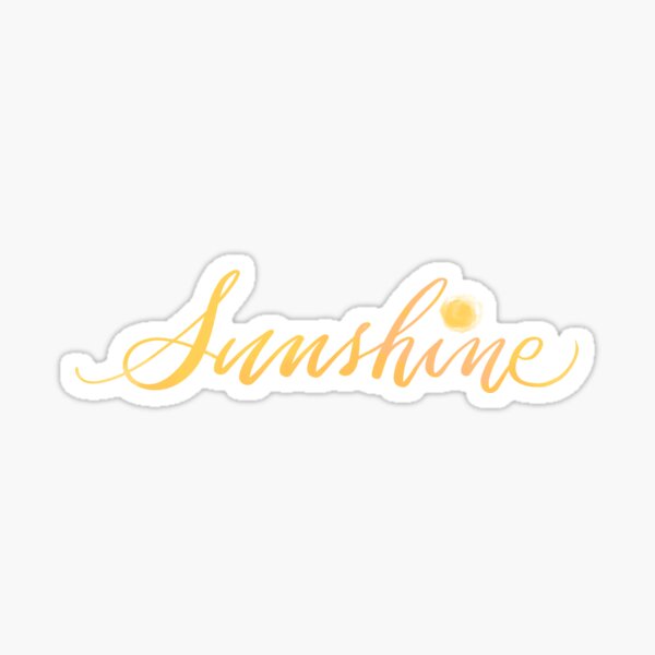 "Sunshine text calligraphy " Sticker by Heartfeel | Redbubble