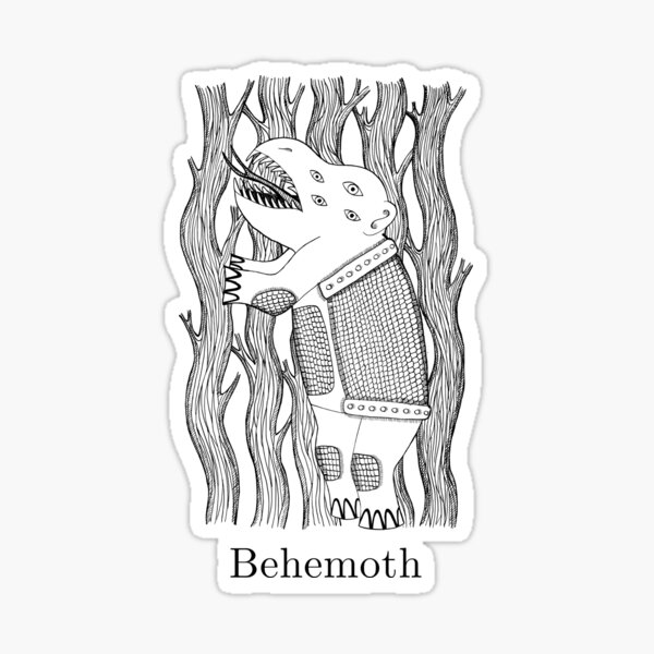 "Behemoth ink drawing" Sticker by indiVisibl | Redbubble