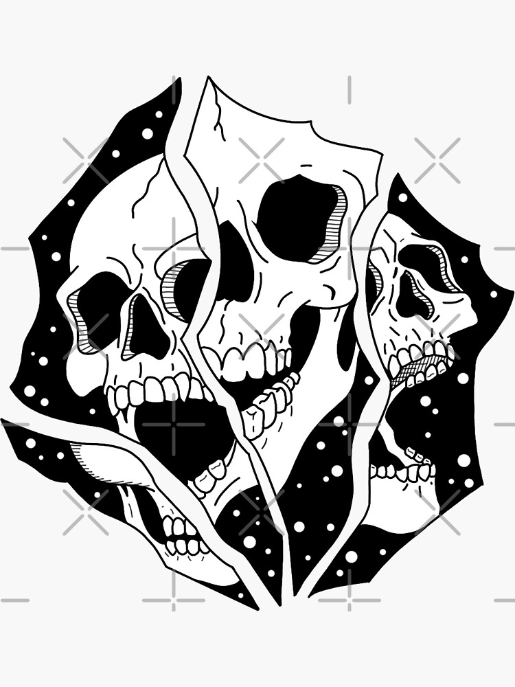 "Fragment Skull " Sticker by hackedbyna | Redbubble