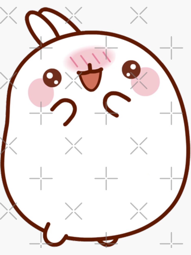 "Molang , Happy Molang Bunny cute " Sticker by masuri | Redbubble