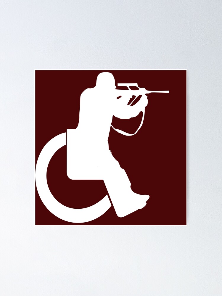 "Disabled But Deadly Wheelchair Funny Sign" Poster for Sale by ...