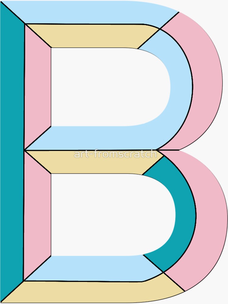 "Geometric Letter B (Pink)" Sticker by art-fromscratch | Redbubble