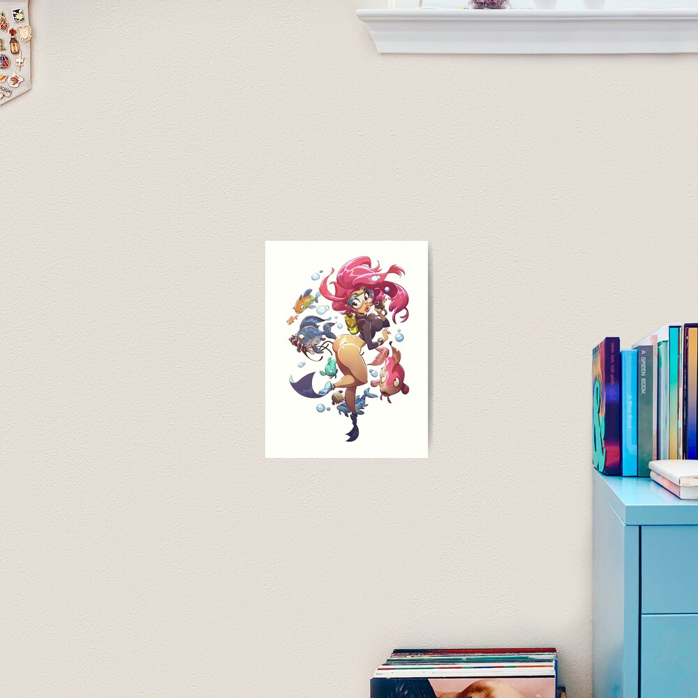"Cute Toon Pinup - Zodiac Pisces" Art Print by BitGem | Redbubble