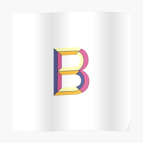 "Geometric Letter B (Purple)" Poster for Sale by art-fromscratch ...