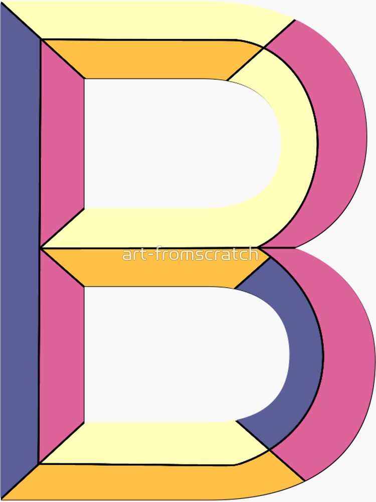 "Geometric Letter B (Purple)" Sticker by art-fromscratch | Redbubble