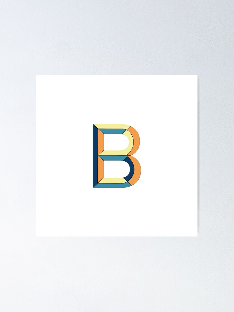 "Geometric Letter B (Orange)" Poster for Sale by art-fromscratch ...